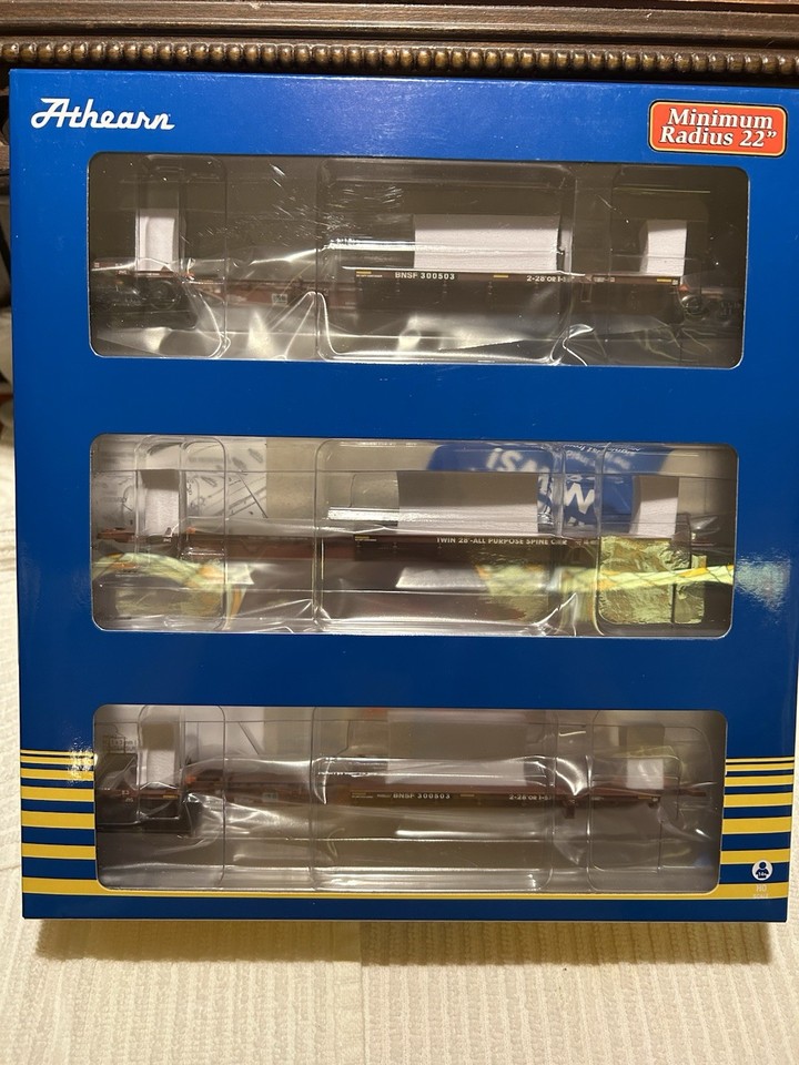 New In Box! Lot of Two Athearn Trinity 57’ All Purpose 3 Unit Spine Car ...