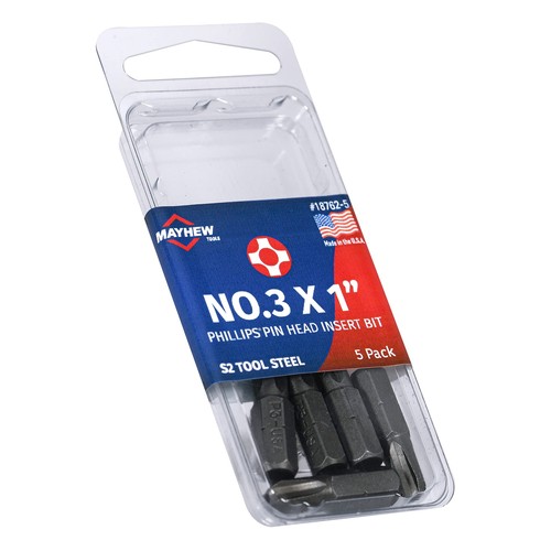 No. 3 x 1 Phillips Pin Head Insert Bit 5 Pack | eBay