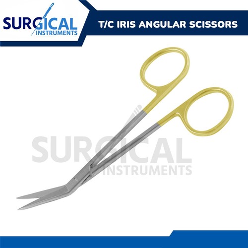 T/C Iris Angular Scissors 4.5" Surgical Dental Stainless Steel German ...