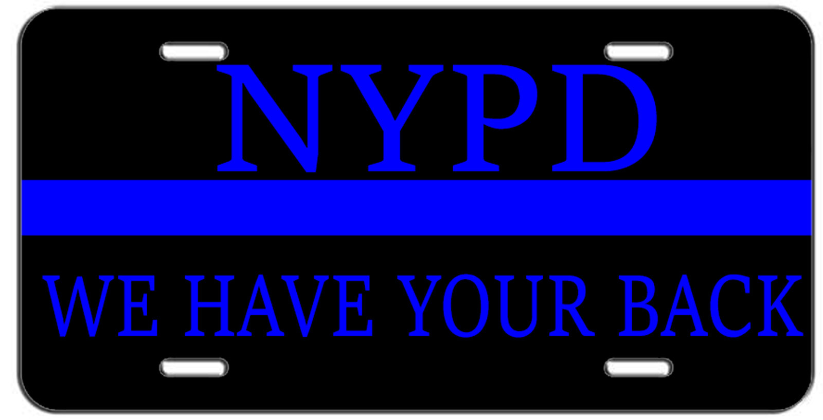 CUSTOM PERSONALIZED LICENSE PLATE BLUE LINE SUPPORT YOUR POLICE AUTO ...