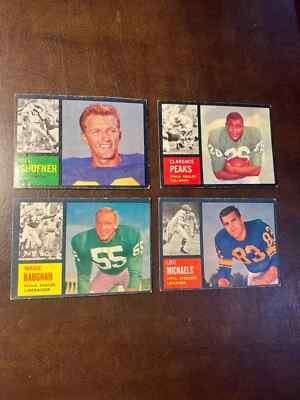 1962 Topps NFL and 1963 Topps CFL Football Card Lot - Great Vitnage FB ...