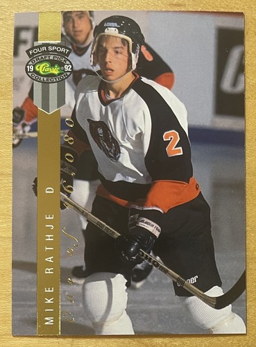 Mike Rathje Rookie 1993 Classic Four Sport Gold #LP23 San Jose Sharks ...