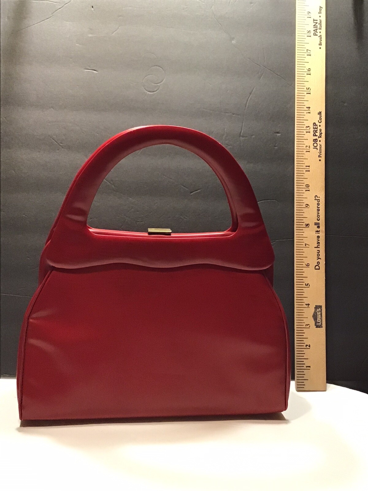 Vintage Verdi Purse / Handbag Red Faux Leather With Gold Hardware ...