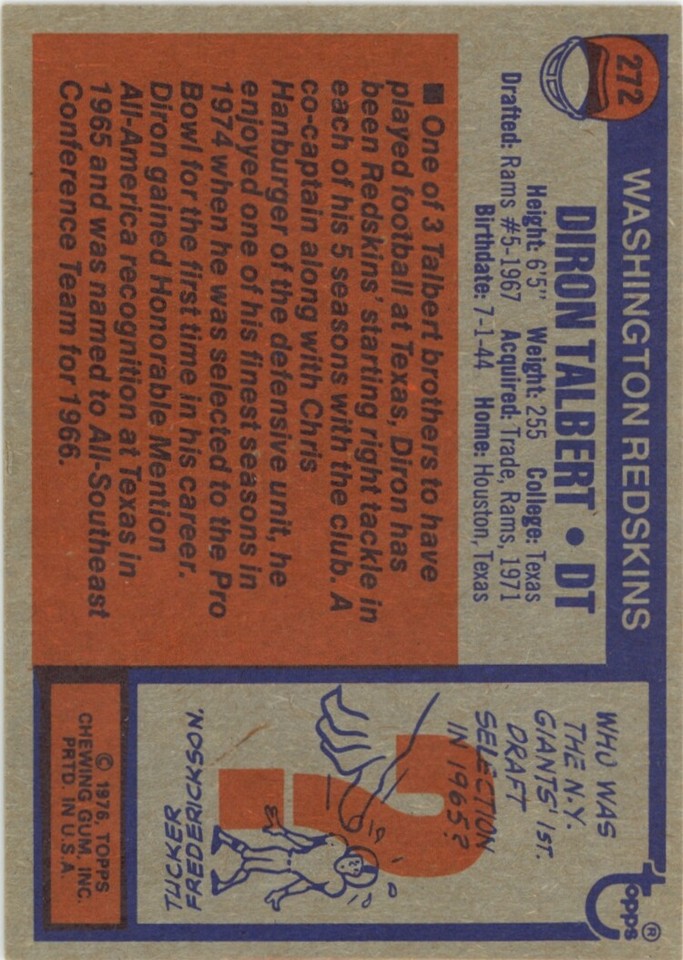 1976 Topps #272 Diron Talbert | eBay