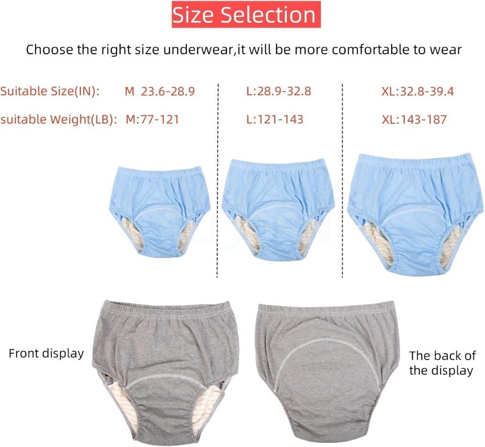Adult Incontinence Cloth Diaper Pants Reusable Large waterproof urine ...