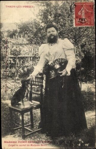 Circus Freak Lady with Beard Original old 1908s Vintage Photo Postcard ...