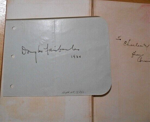 Douglas Fairbanks Sr. ~1934~original autograph with his book "Laugh and ...