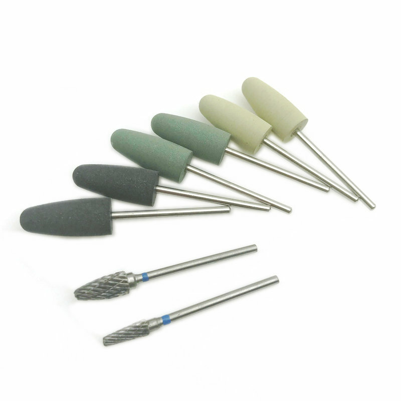 8PCS Dental Silicone Resin Base Acrylic Polishing Bur Dental Lab ...