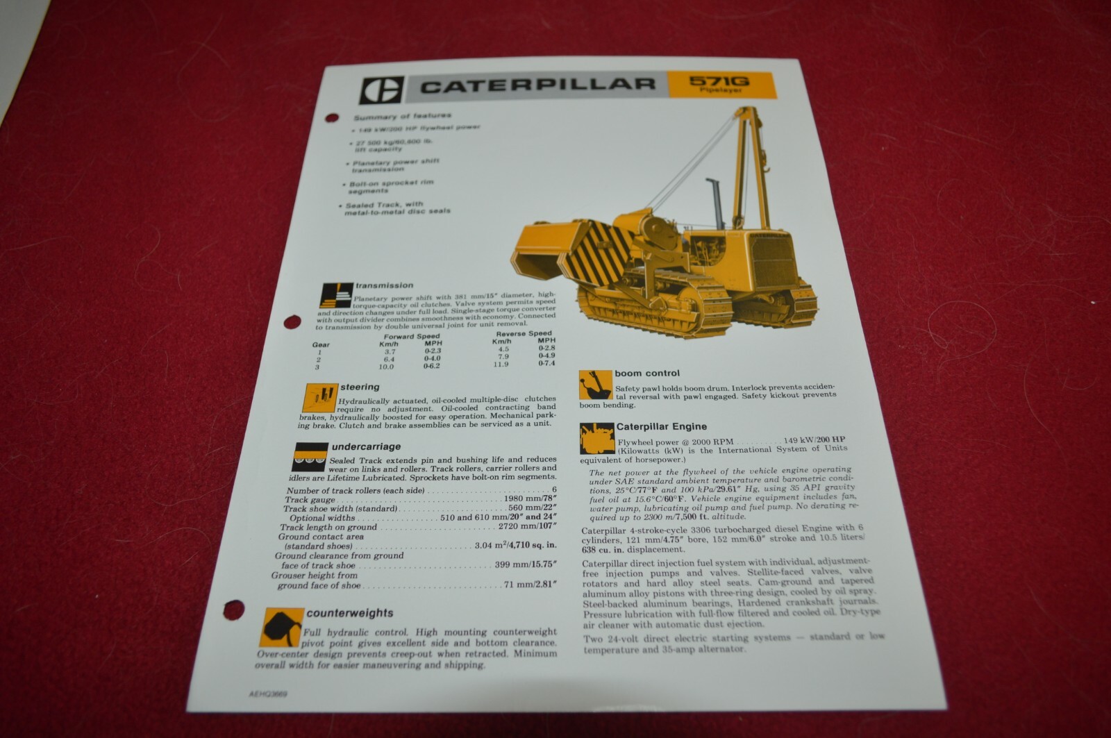 Caterpillar 572 Series G Pipelayer For 1984 Dealer Brochure DCPA11 | eBay