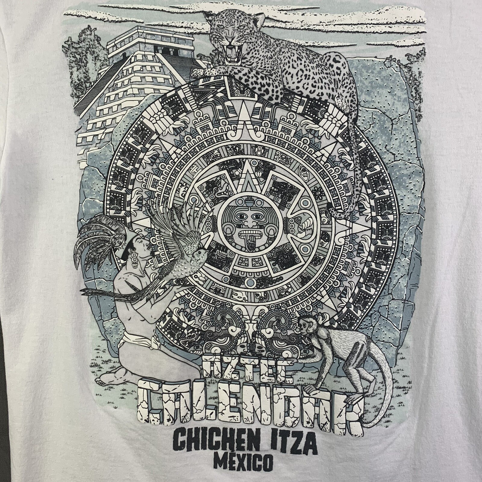 Vtg Aztec Calendar Chichen Itza Mexico Graphic T Shir… - Gem