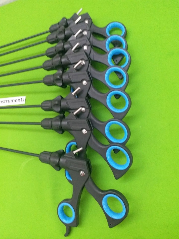 8pc Laparoscopic Curved Scissor 5mmx330mm Endoscopy Reusable Surgical ...