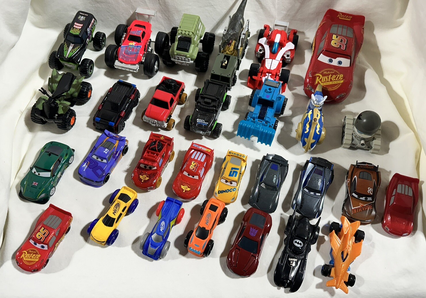 Plastic Toy Car Lot Disney Pixar Cars Hot Wheels Transformers Batmobile ...