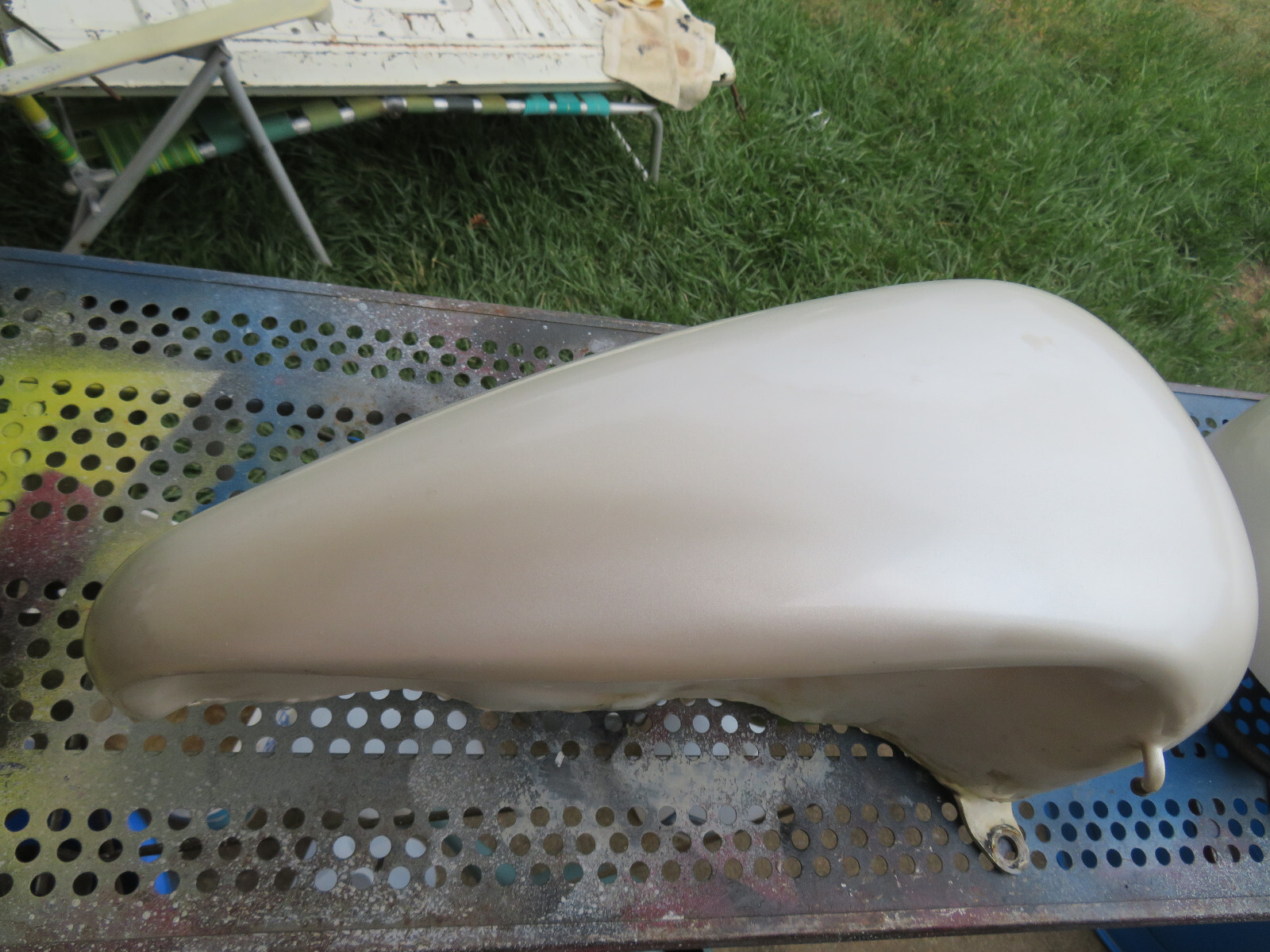 HARLEY DAVIDSON HD Shovelhead Panhead Motorcycle Split Gas Tanks White ...