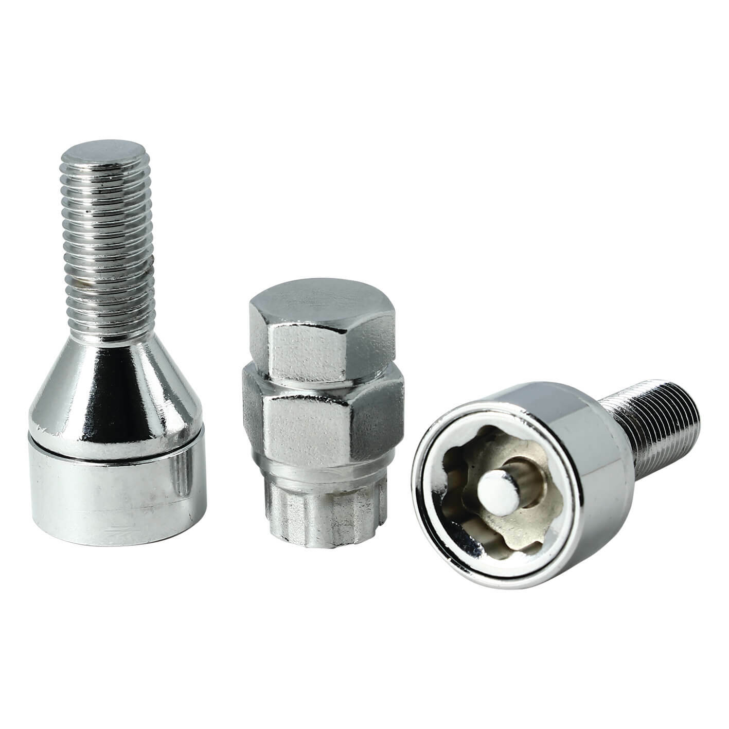 Butzi Chrome Anti Theft Locking Wheel Nut Bolts & 2 Keys for Volkswagen ...