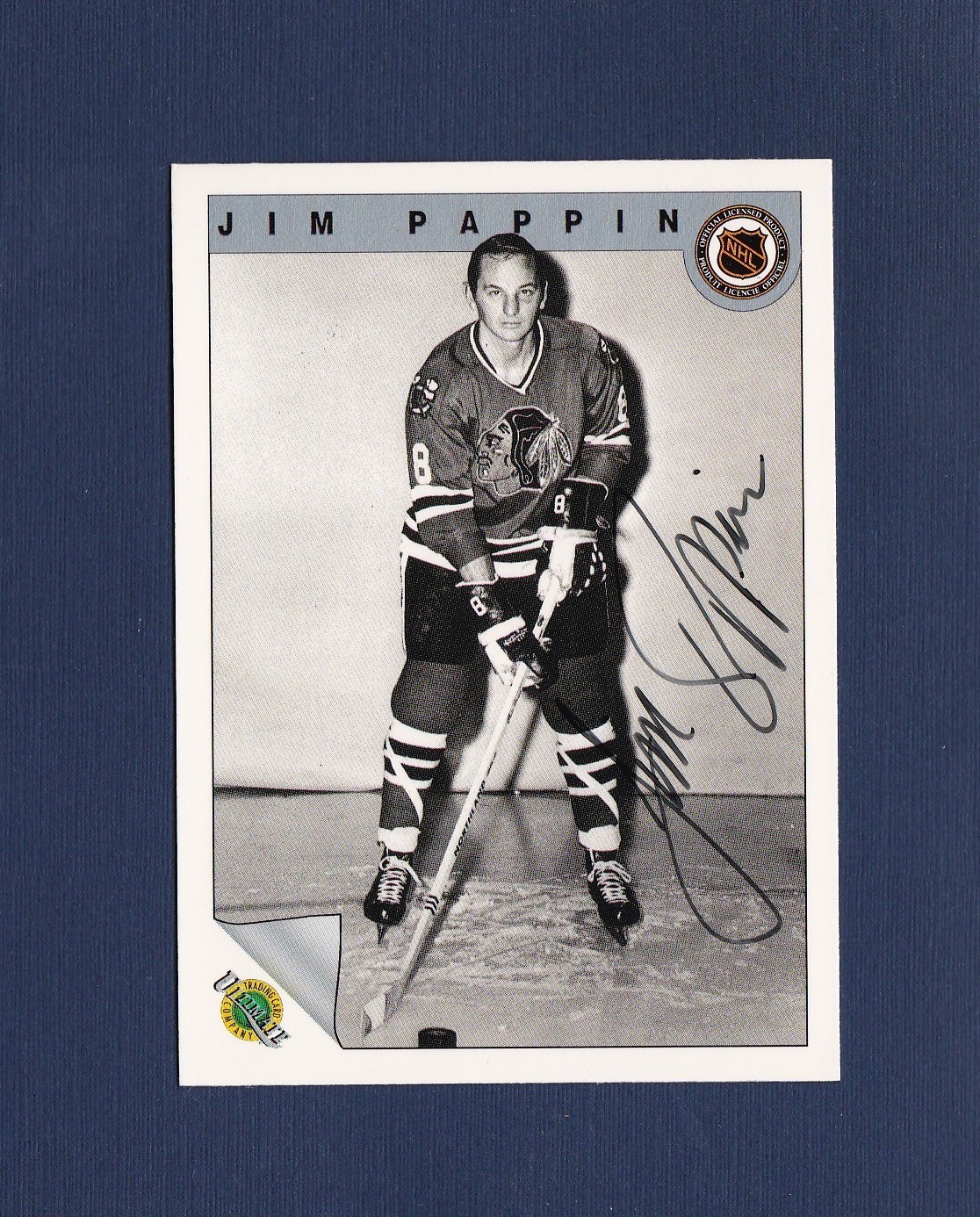 Jim Pappin signed Chicago Blackhawks 1992 Ultimate Original 6 hockey ...
