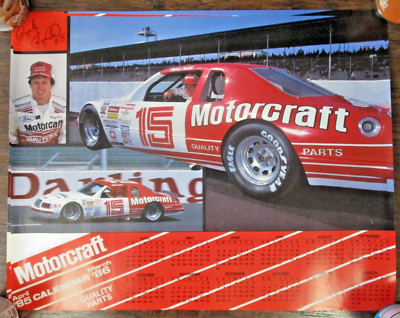 VINTAGE RICKY RUDD #15 MOTORCRAFT AUTO PARTS 17X22 1986 POSTER CALENDAR ...