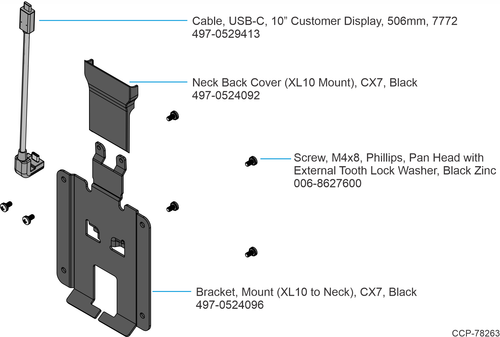 NCR 7772-K455 Kit - XL10 Mounting Bracket with Cables | eBay