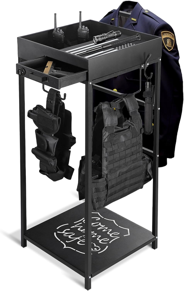 Police Gear Stand, Police Hanger, Tactical Duty Gear Rack with 3 Hooks ...