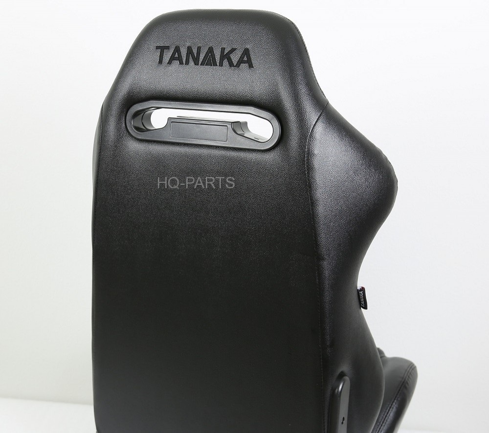 2 X TANAKA BLACK PVC LEATHER RACING SEATS RECLINABLE + SLIDER FITS FORD ...