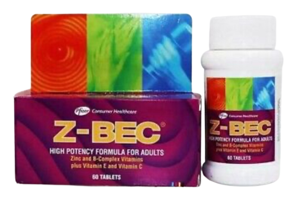 Z-Bec High Formula Multivitamins Potency Adults 60 Tablets Zinc Health ...