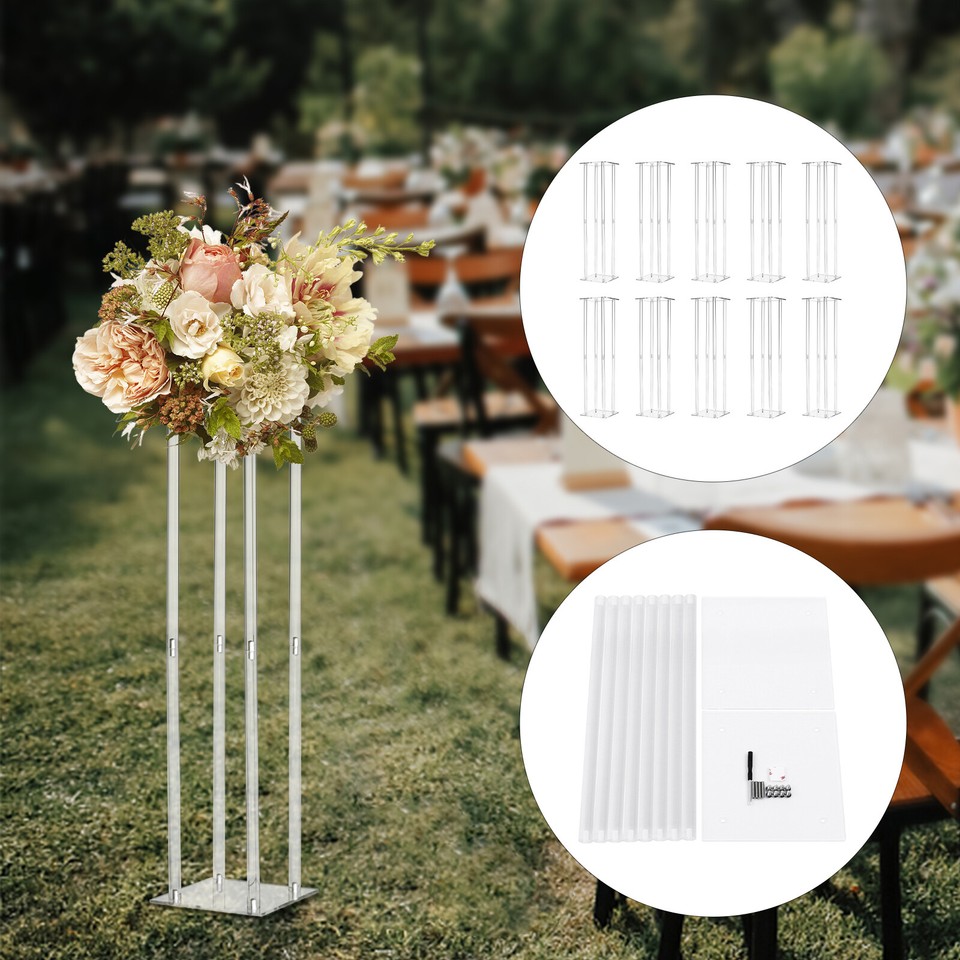 10Pcs Flower Stand Acrylic Column Acrylic Wedding Centerpieces Table ...