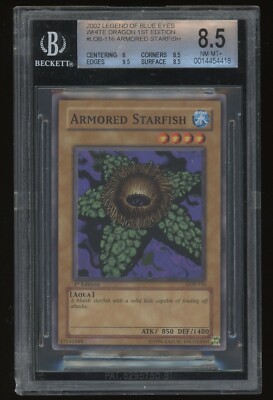 Yugioh ARMORED STARFISH LOB-116 1st Edition NM-MINT PSA 8 Slab Small ...