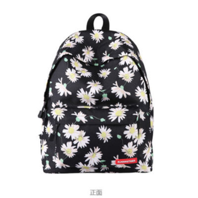 Spring Flowers on Black Large Padded Backpack by RunningTiger NEW ...
