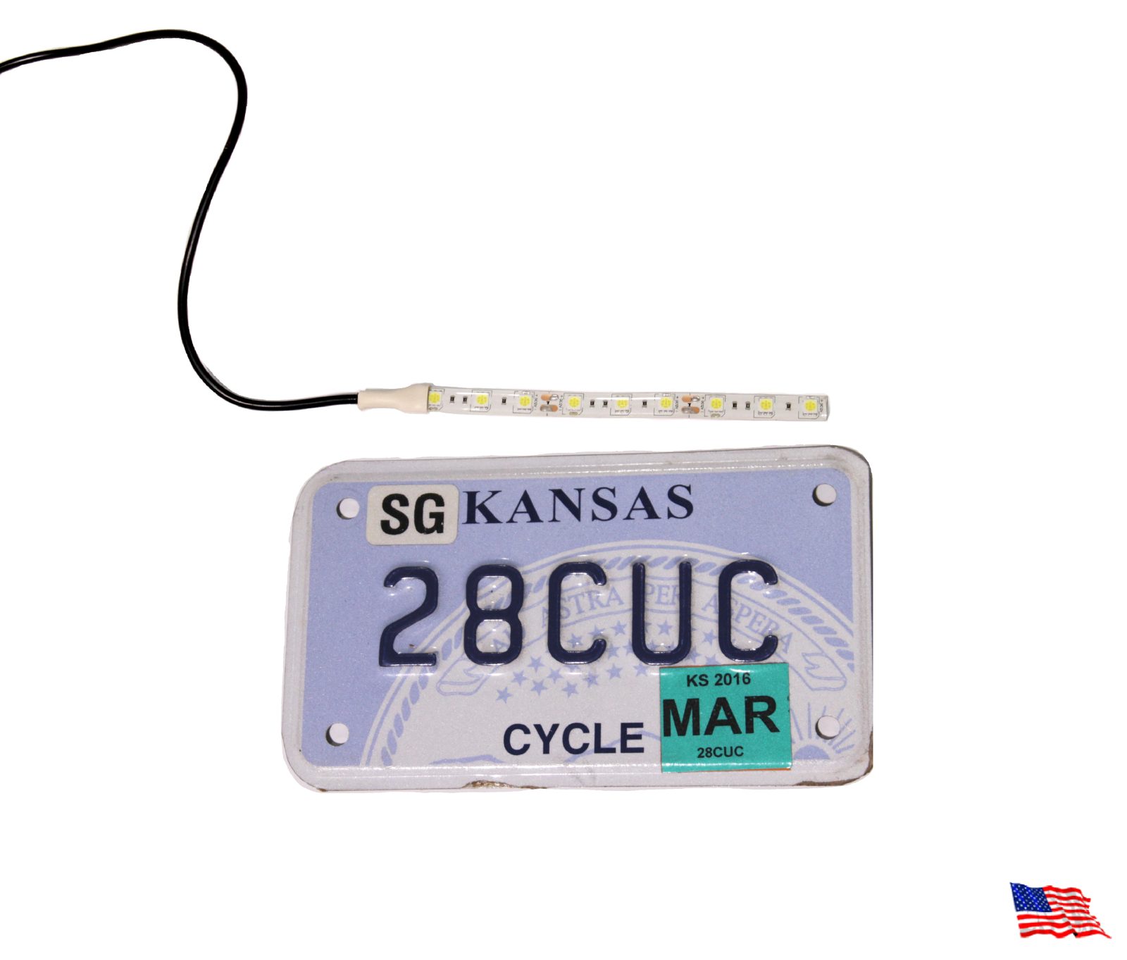 12v LED License Plate Strip White Light Waterproof Motorcycle Thin ...