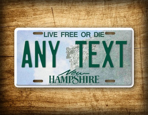 Custom Text New Hampshire Personalized State License Plate Personalized ...