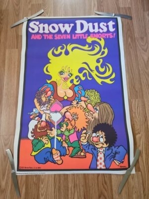 70s Black Light Poster Snow White Dust Seven Little Snorts Cocaine ...