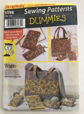 Simplicity Sewing Patterns For Dummies 2003 #5598 Bags & Accessories ...