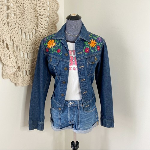 Lee Vintage Upcycled Embroidered Denim Jacket Size XS/S | eBay