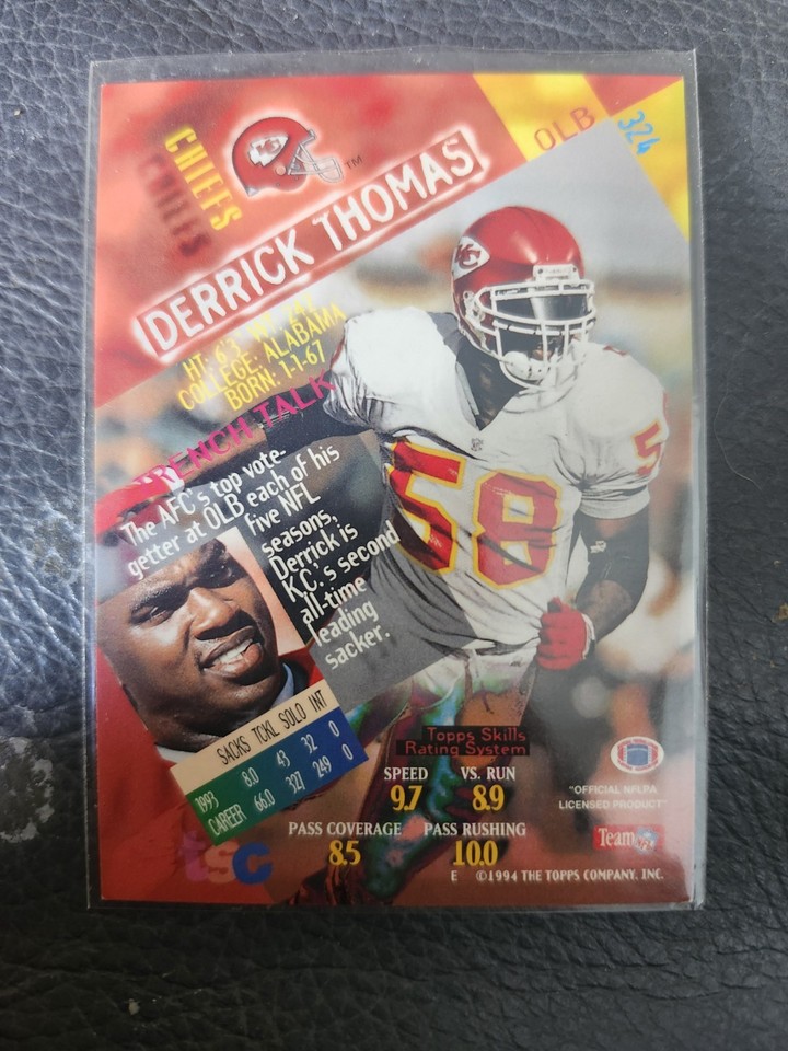1994 Topps Stadium Derrick Thomas Autographed Card | eBay