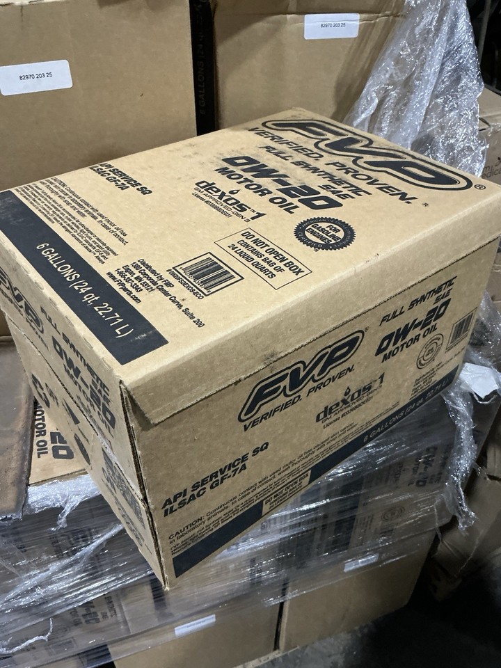FVP 0W-20 Full Synthetic Motor Oil 6 Gallon Bag | eBay