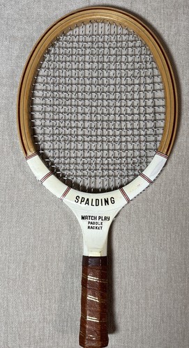 Vintage Spalding Wooden Match Play Racketball Racket Paddle Made in ...