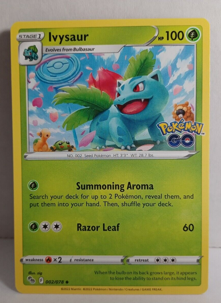 Pokémon TCG Card Ivysaur Pokemon GO 002/078 Stage 1 Uncommon HP 100 NM ...