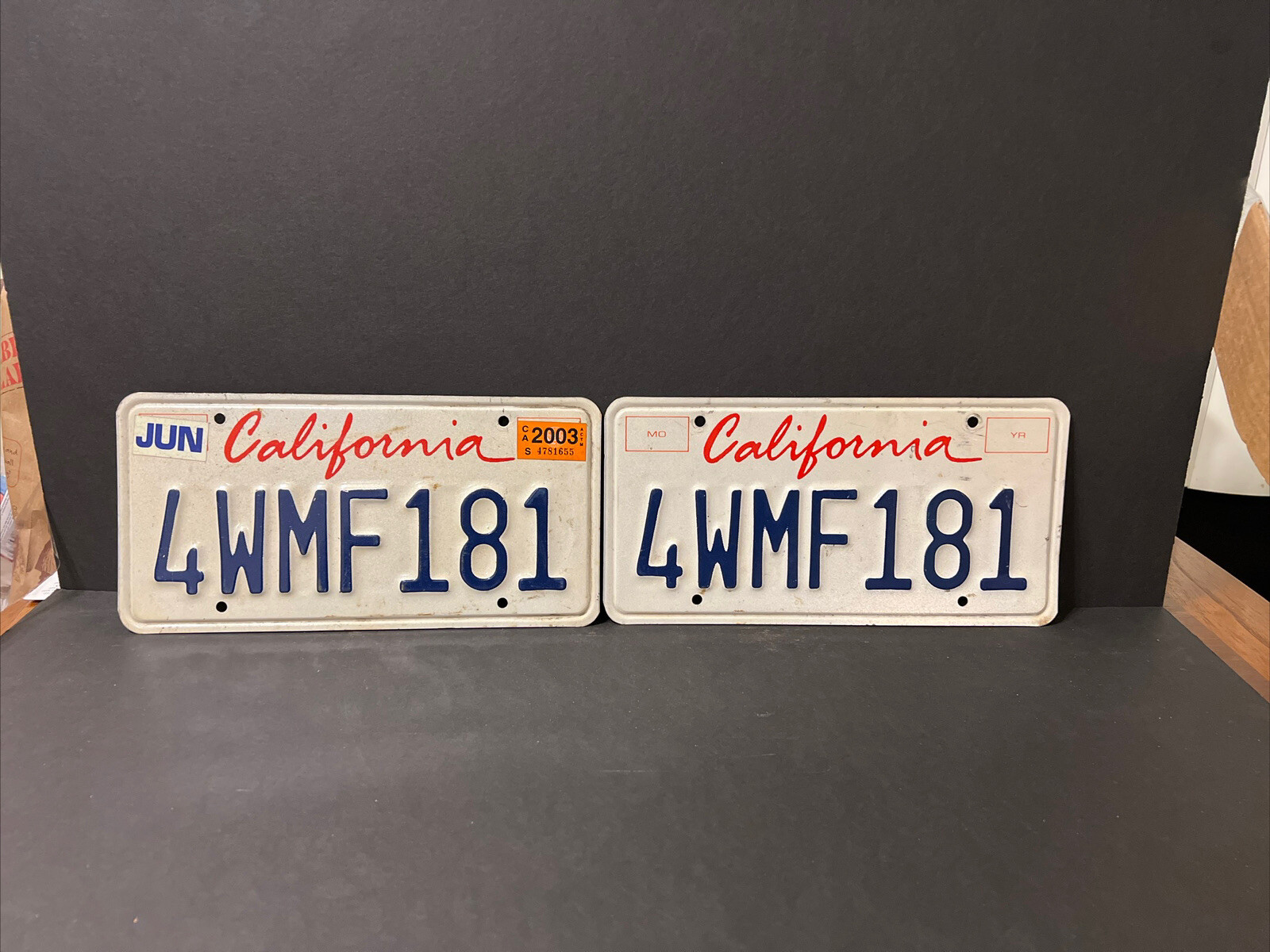 56 - CALIFORNIA LICENSE PLATE PAIR 7BCN007 & 7TQR007 DOUBLE O7 JAMES ...