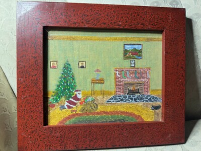 Rare David W Gottshall (1942 - 2016) "Christmas Eve 1979" Folk Art Oil ...