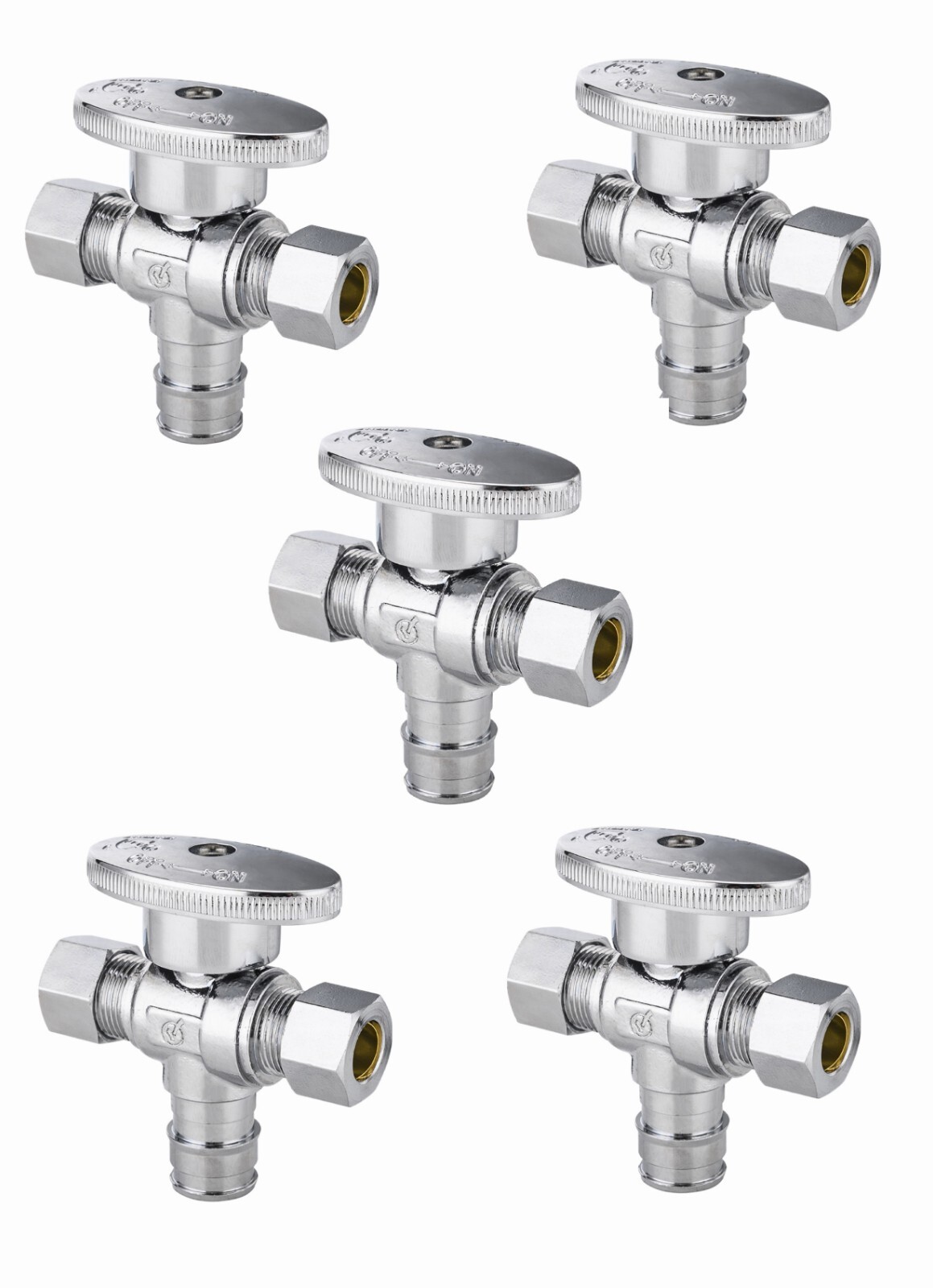 EFIELD 5PCS 1/4-Turn Dual Angle Valve Pex-A Expansion 1/2"Inlet x3/8 ...