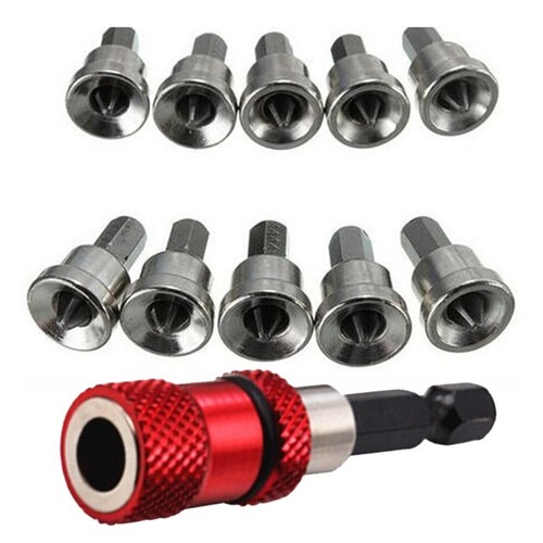 Gypsum Board Positioning Bit Set Drywall Bit Holder with 10 Bits Hex 14 ...