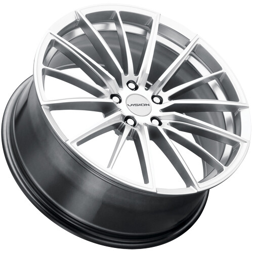 (Set of 4) Vision 473 Axis 19x8 5x120 +40mm Silver Wheels Rims 19" Inch ...