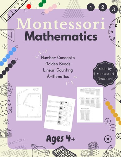 Montessori Math Workbook | Number Concepts, Golden Beads, Colored Bead ...