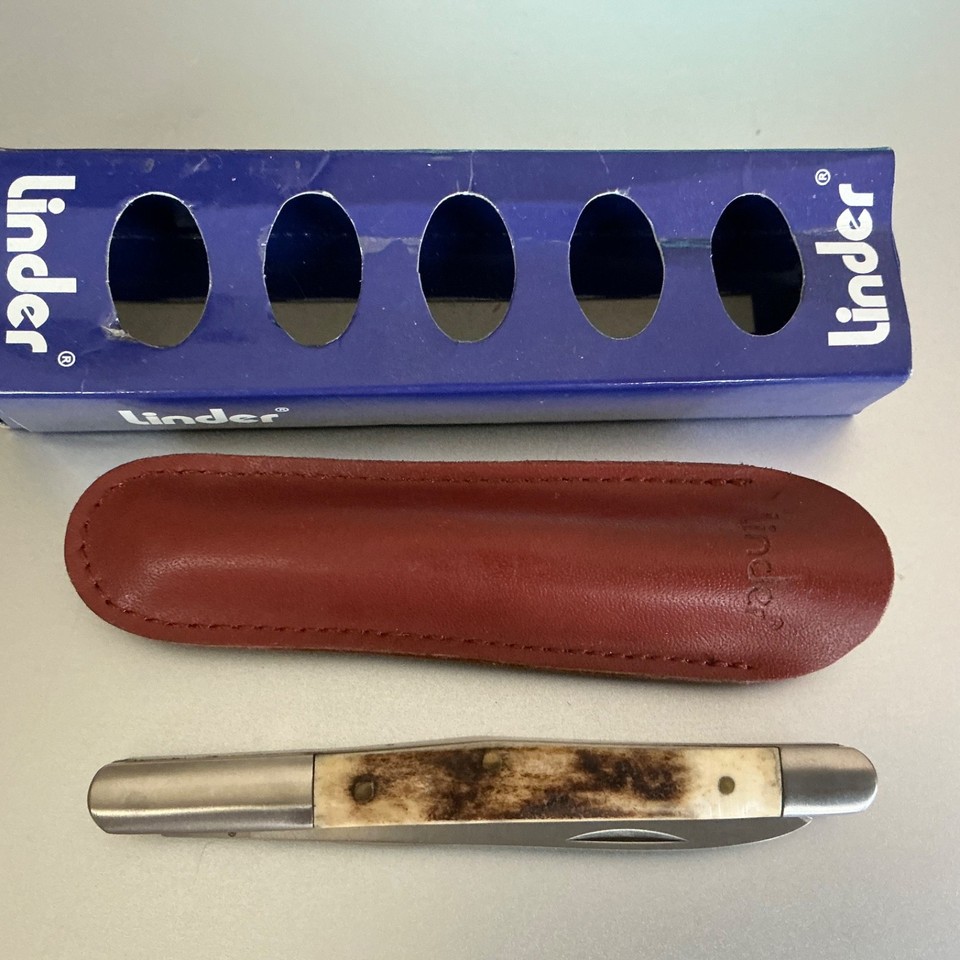 Linder Vintage 2 Blade pocket knife w/STAG handle model 331111 | eBay