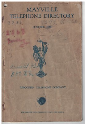 Oct 1949 Mayville, WI Telephone Directory | eBay