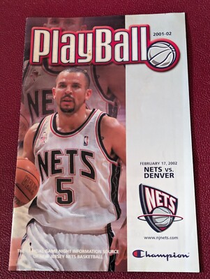 NJ NETS Official Game Program 2/17/2002 NJ Nets vs Denver Nuggets ...
