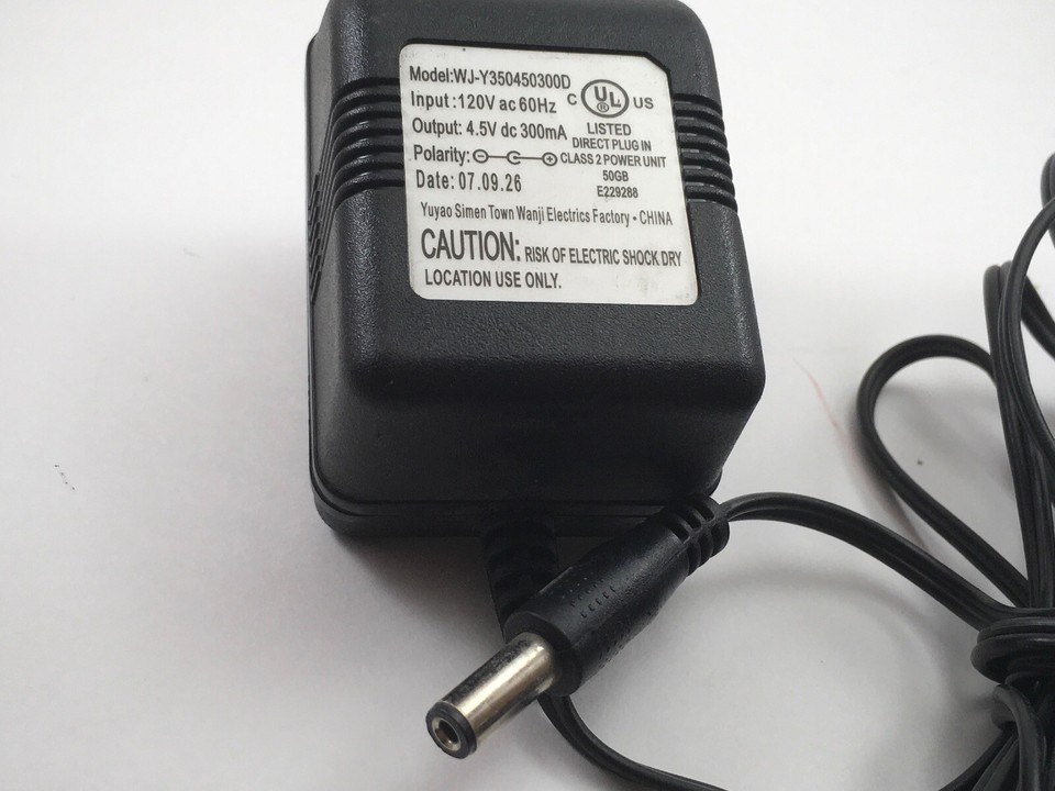 WJ-Y350450300D OEM YUYAO SIMEN TOWN WANJI POWER ADAPTER 4.5 V DC 300mA ...