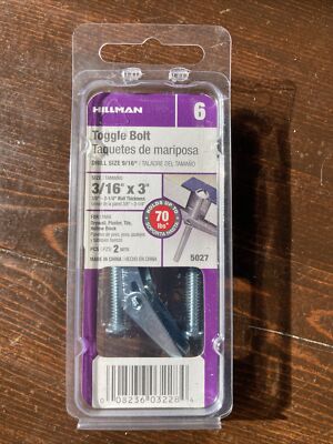 Hillman #5027. 3/16”X 3” Toggle Bolt 2/Pk | eBay
