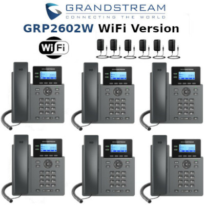 6 Grandstream GRP2602W WiFi Version 2-Line 4 SIP Phone Power Supply ...