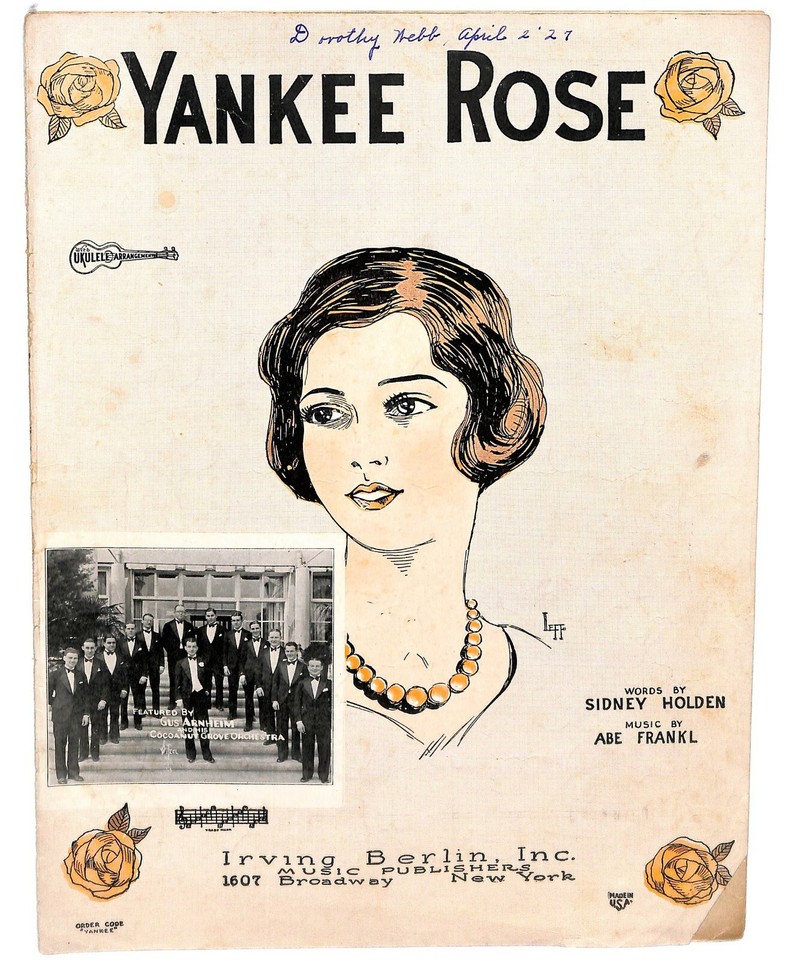 Vintage 1926 Sheet Music "Yankee Rose" Sidney Holden / Abe Frankl | eBay
