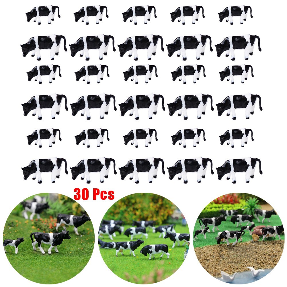 DIY Model Railroad Cow Figures 30 Painted Cows for HO Scale Farm Scene ...